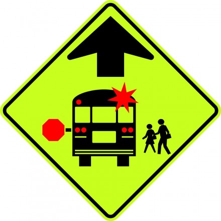 School Bus Stop Ahead Symbol | Decker Supply